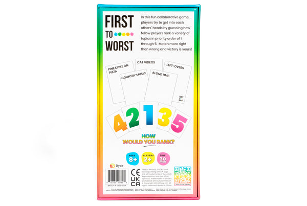 First to Worst – Dyce Games